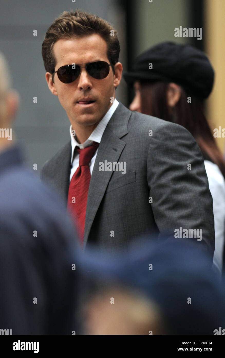 Ryan Reynolds on the film set of 'The Proposal' New York City, USA - 06 ...