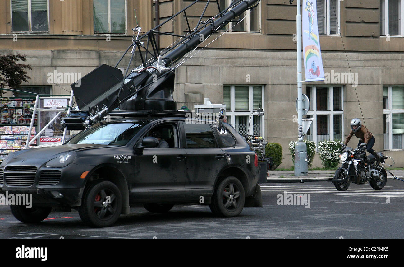 Filming stunt scenes on the movie set for 'G. I. Joe' Prague, Czech Republic - 16.05.08 ...
