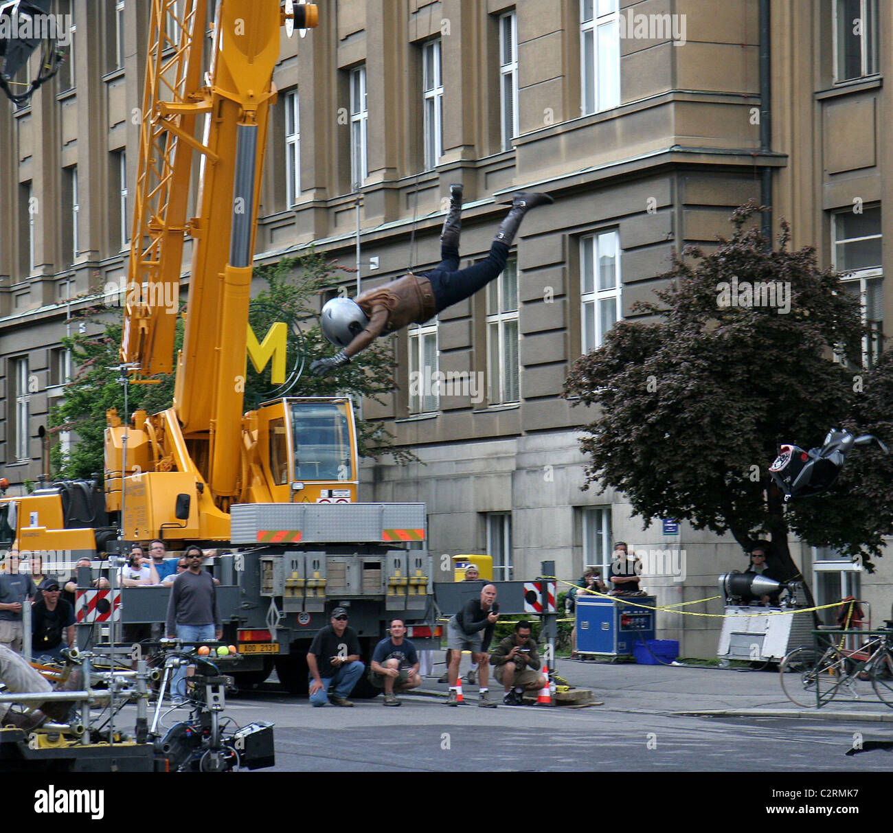 Filming stunt scenes on the movie set for 'G. I. Joe' Prague, Czech ...