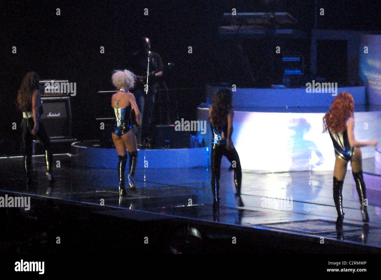 Girls Aloud performing live at the O2 Arena on their 'Tangled Up' tour ...