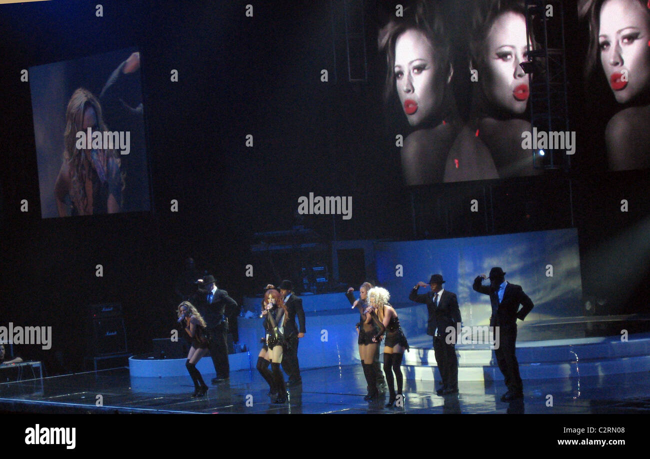 Girls Aloud performing live at the O2 Arena on their 'Tangled Up' tour ...