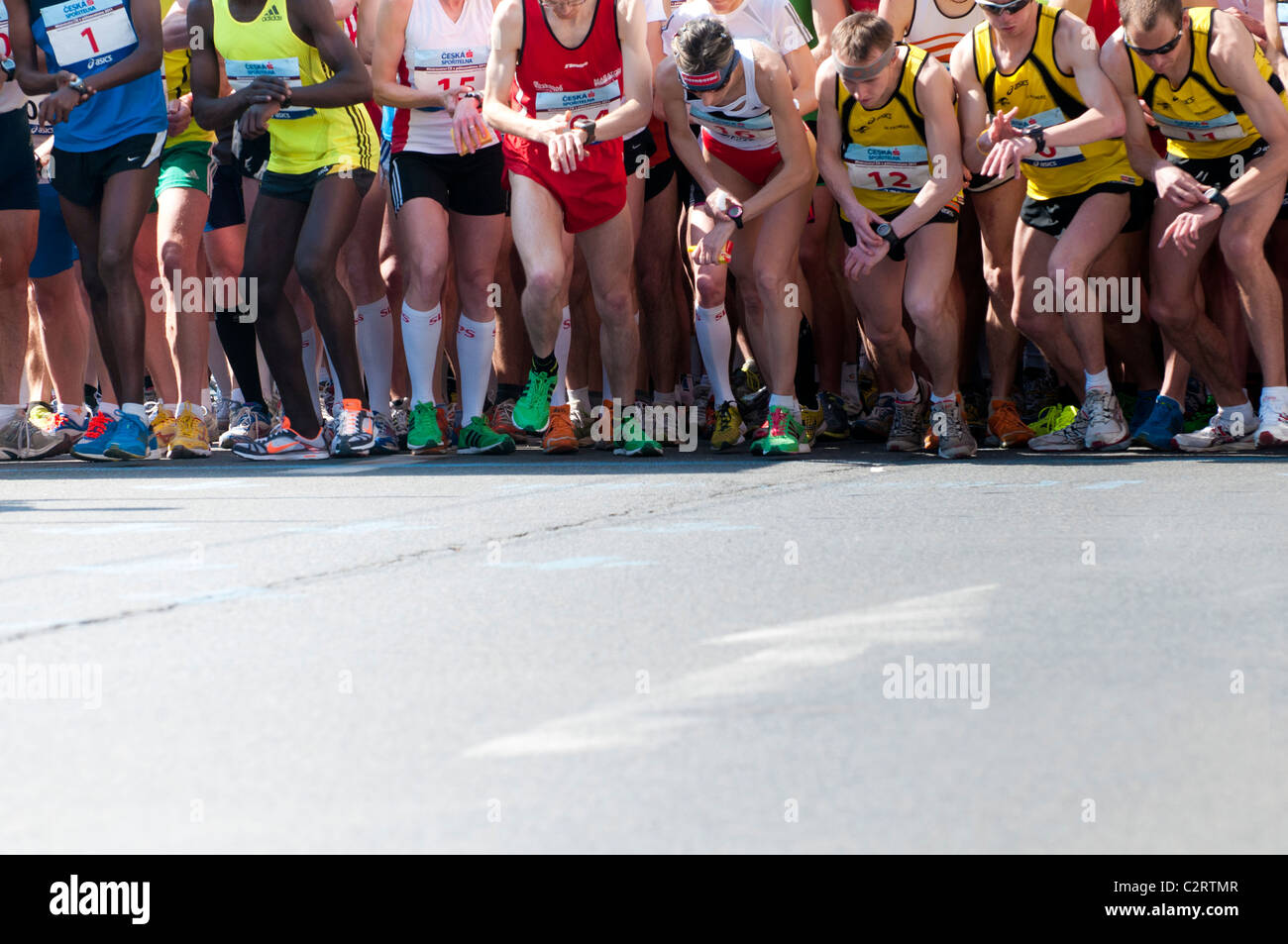 marathon runners at the start Stock Photo - Alamy