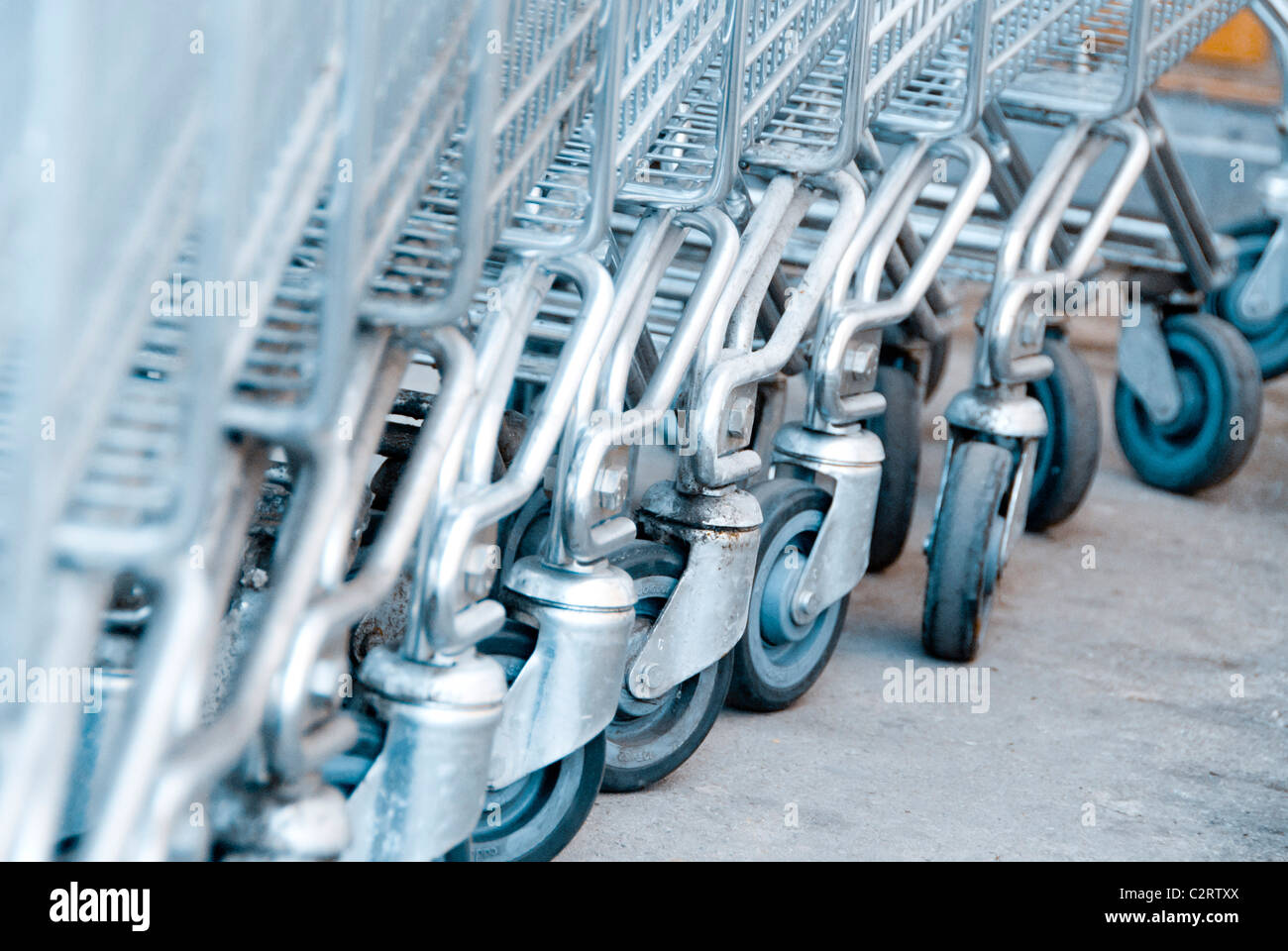Shopping carts lined up hi-res stock photography and images - Alamy