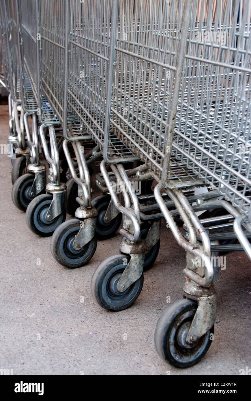 Shopping carts lined up hi-res stock photography and images - Alamy