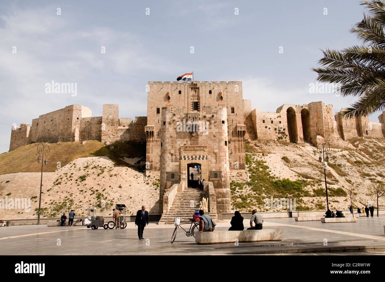 Syria The Citadel of Aleppo large medieval fortified palace one of the ...