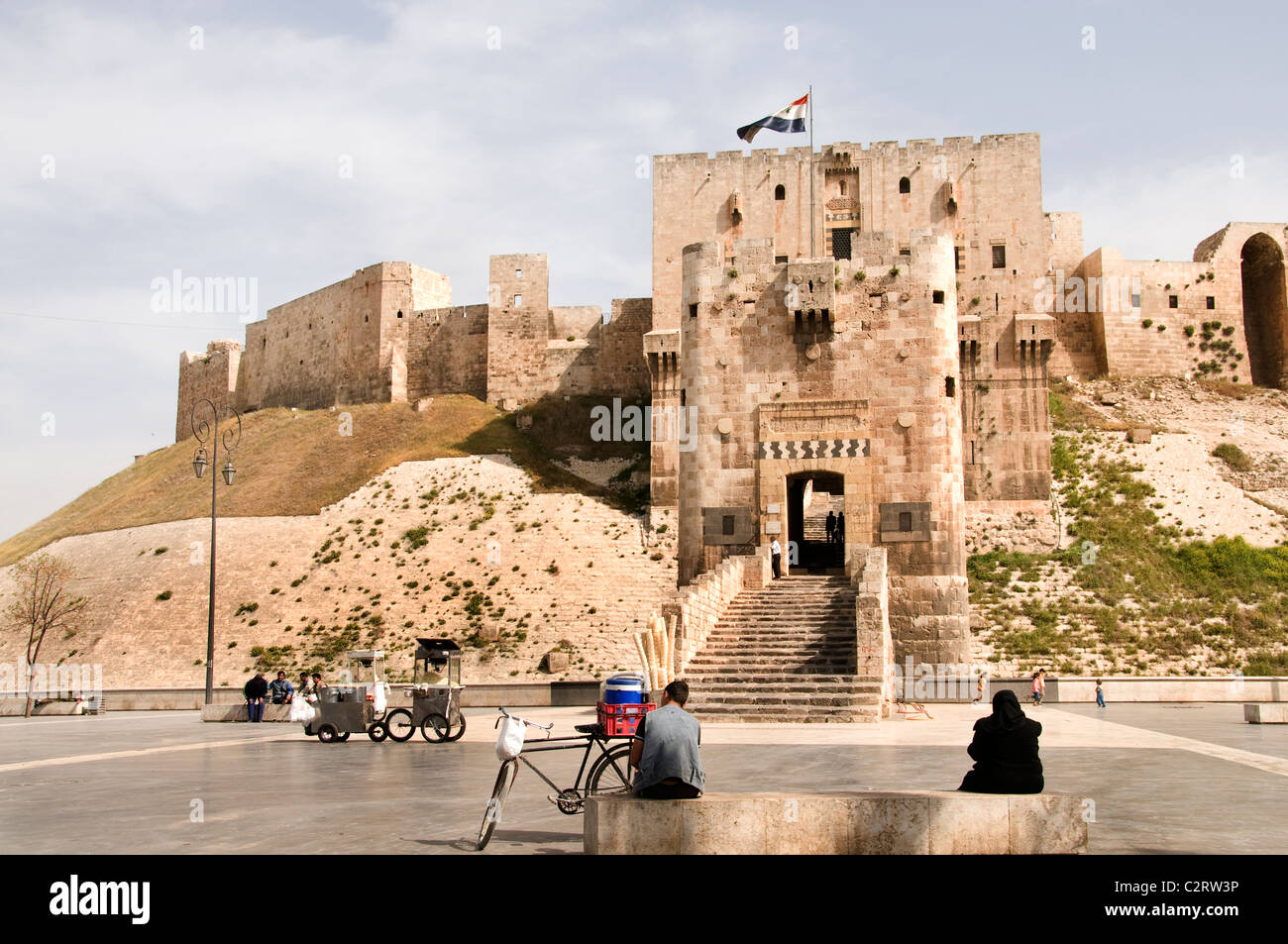 Syria The Citadel of Aleppo large medieval fortified palace one of the ...