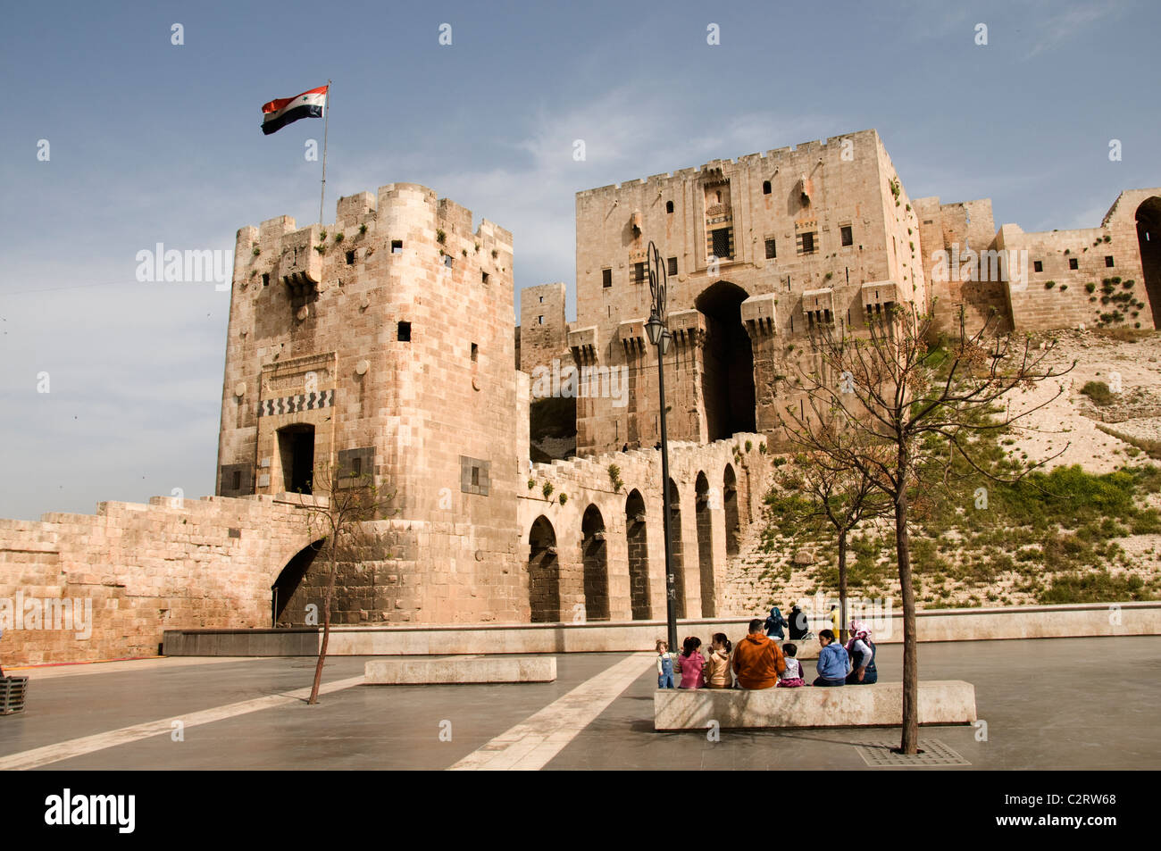 Syria The Citadel of Aleppo large medieval fortified palace one of the ...