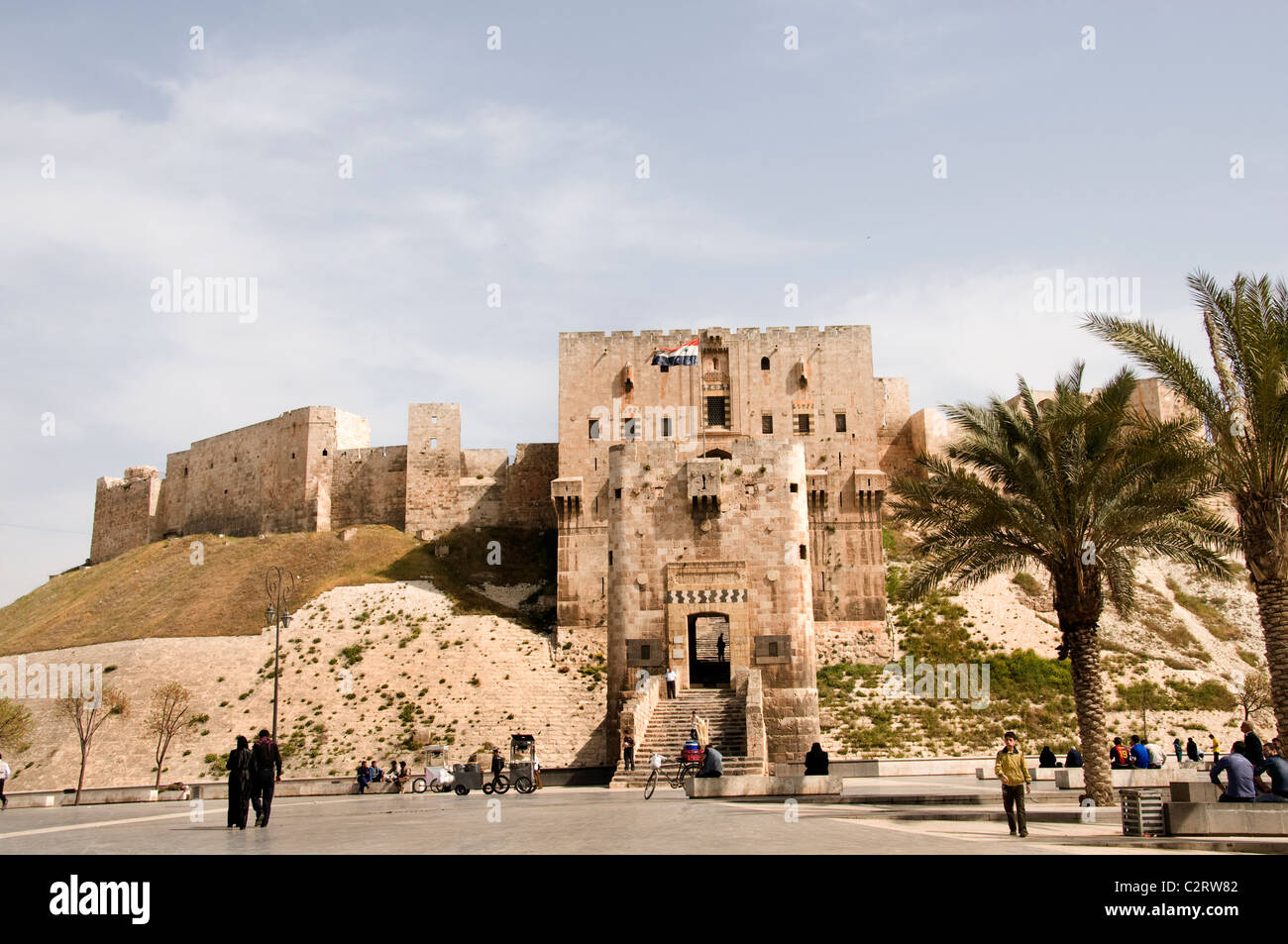 Syria The Citadel of Aleppo large medieval fortified palace one of the ...