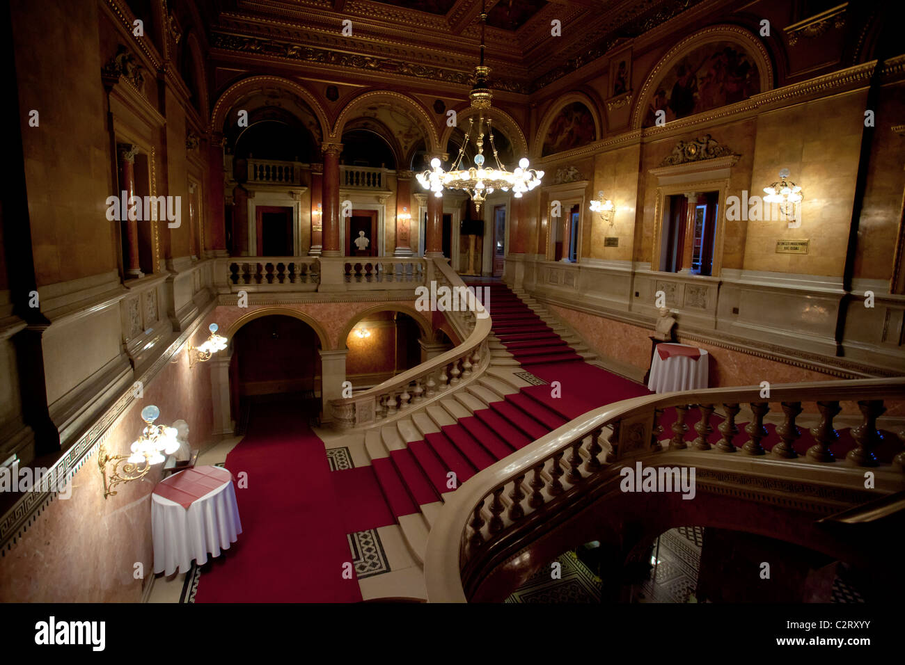 The interior of the Hungarian State Opera house in Budapest Stock Photo ...