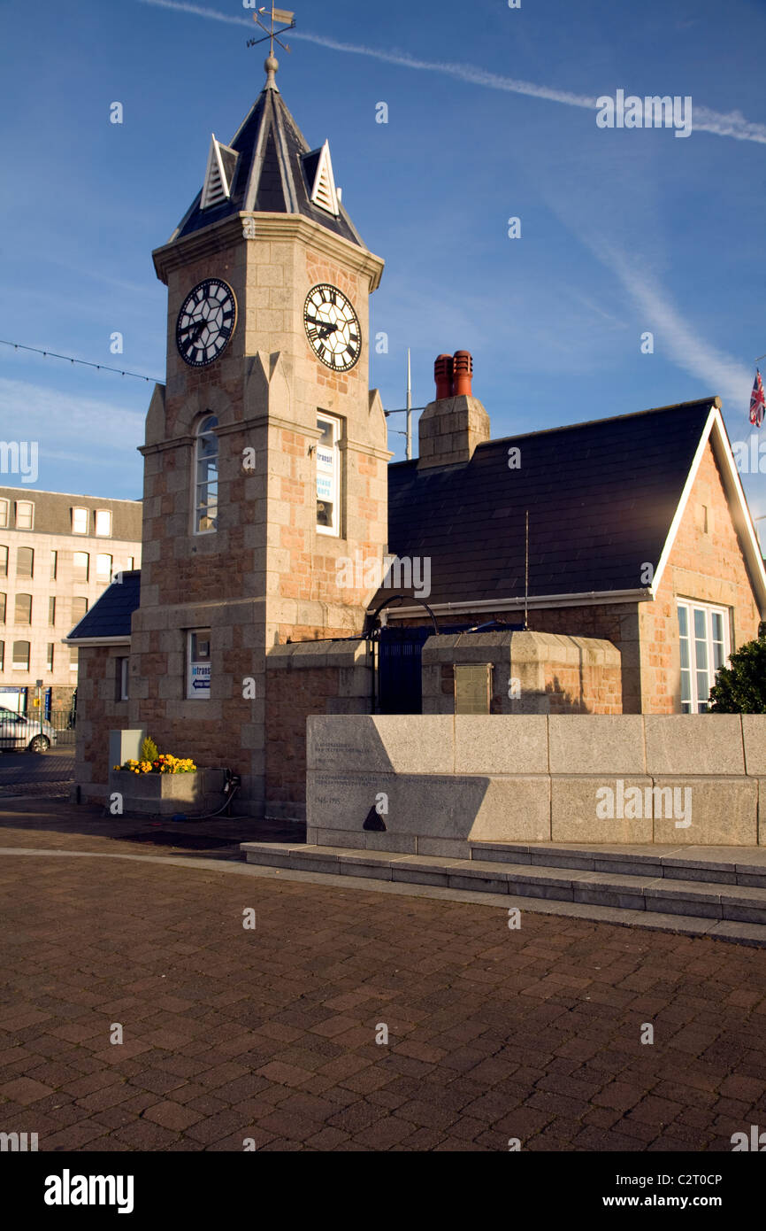 Clock tower St Peter Port Guernsey Channel islands Stock Photo - Alamy