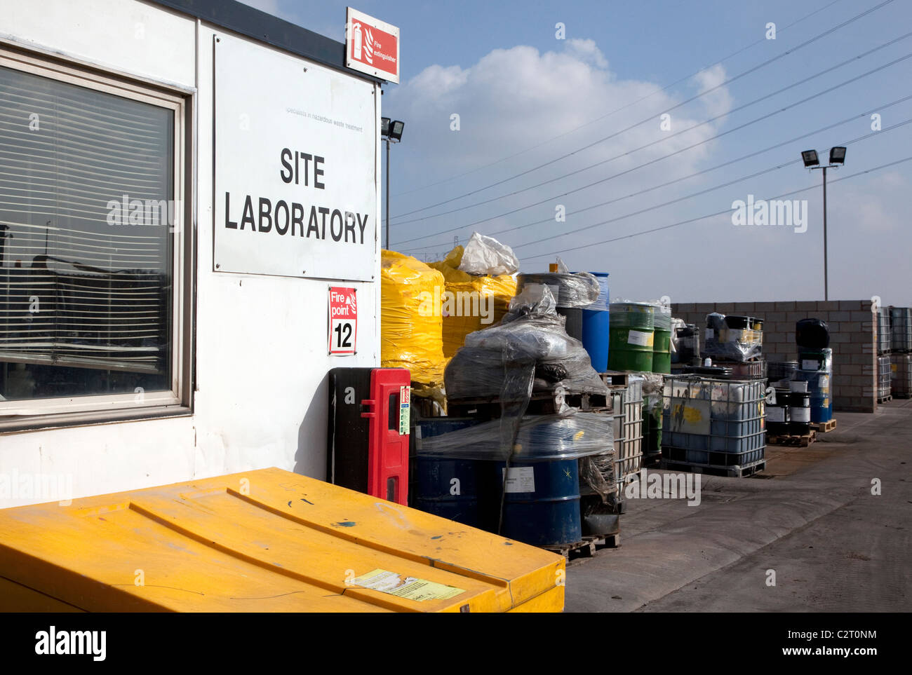 Industrial waste treatment plant, England - on site laboratory Stock ...