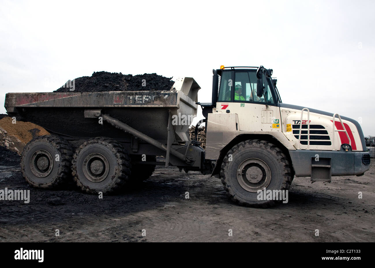 Industrial waste treatment plant, England - large dumper truck on ...