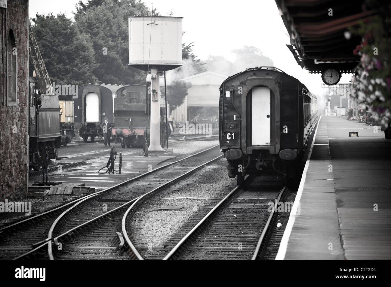 steam locomotives at the West Somerset Railway in Minehead Stock Photo ...