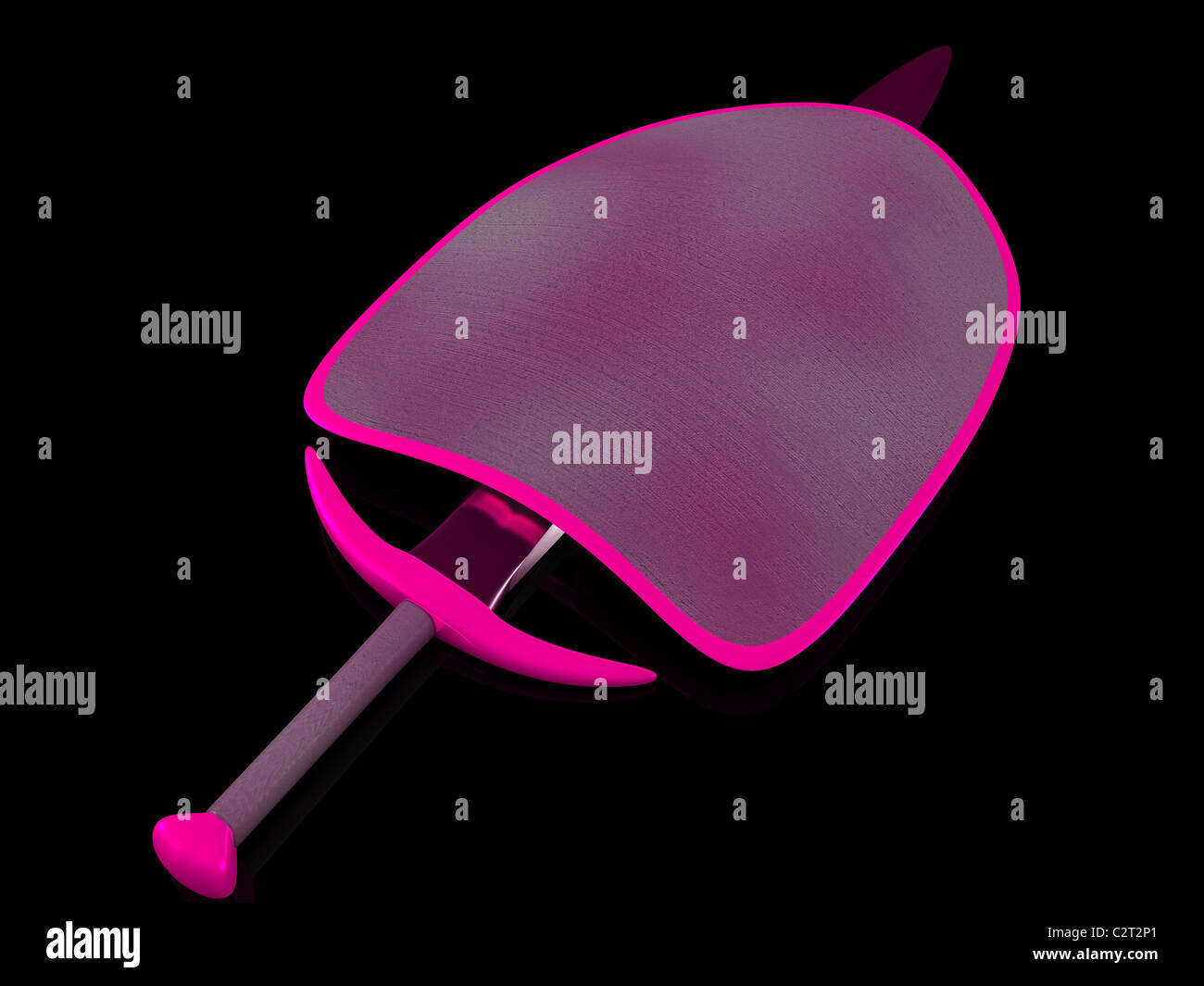 single shield and sword. 3d Stock Photo - Alamy