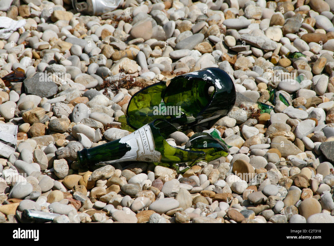 broken bottle on floor ground in sun Stock Photo - Alamy