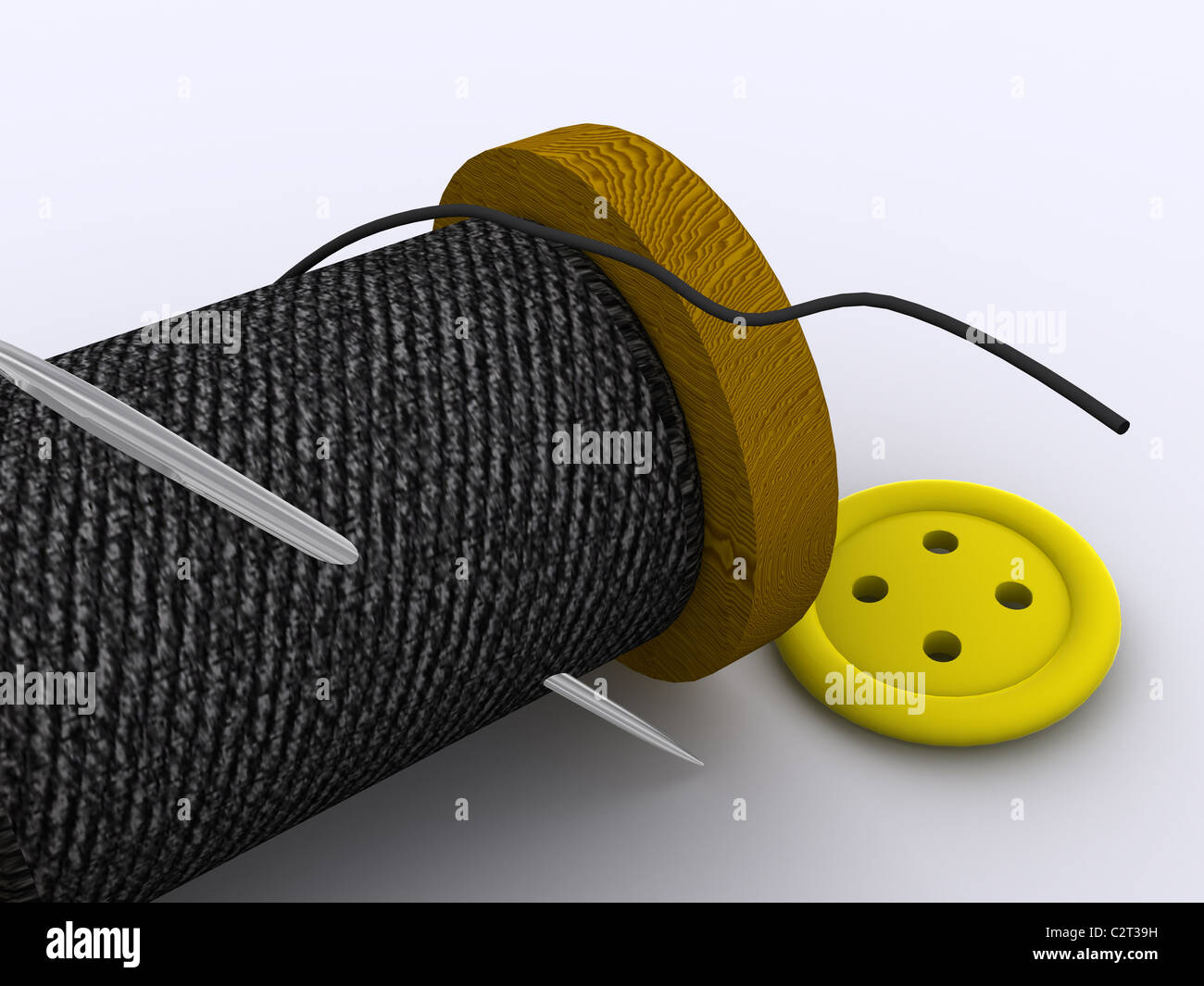 Needle and a thread. 3d Stock Photo - Alamy