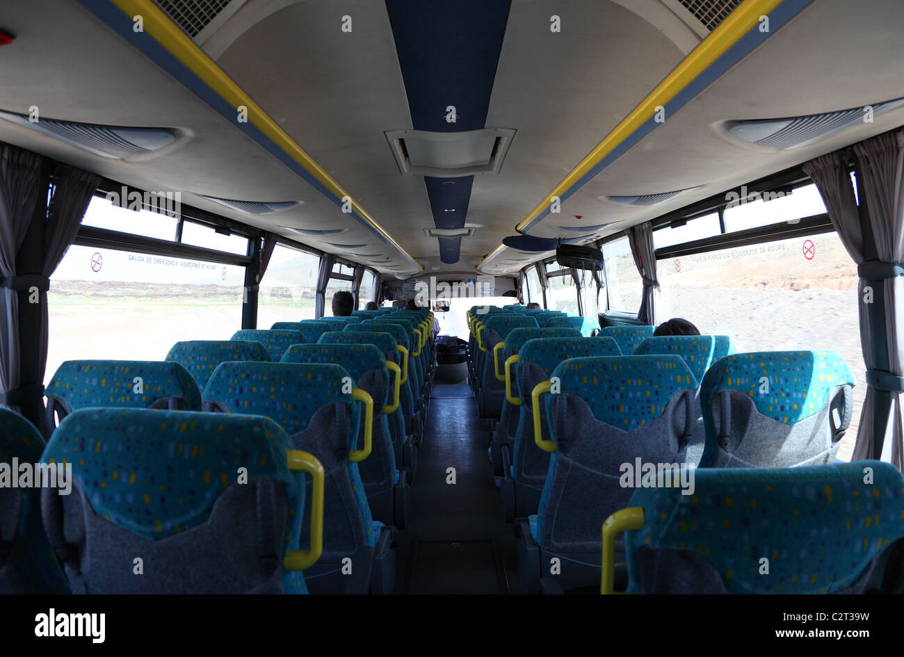 Inside of an almost empty bus Stock Photo - Alamy
