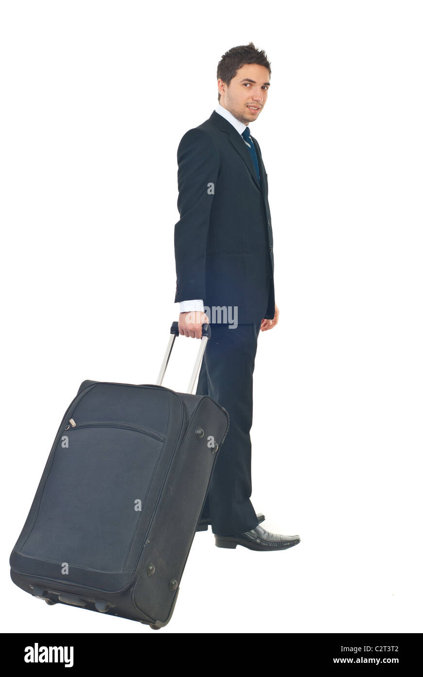 Business man leaving in a travel isolated on white background Stock ...