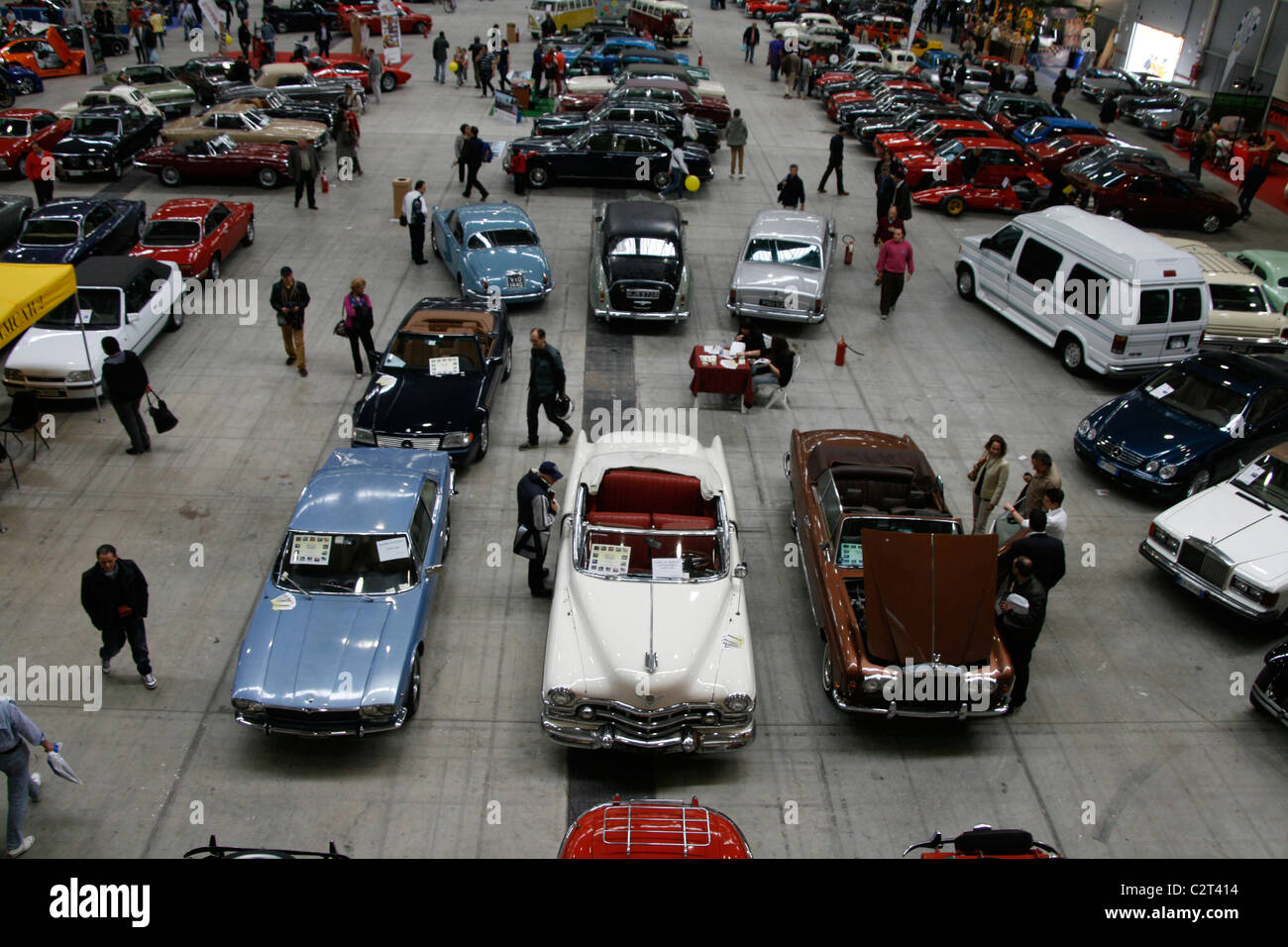 people at vintage classic car cars motor show event in rome italy Stock ...
