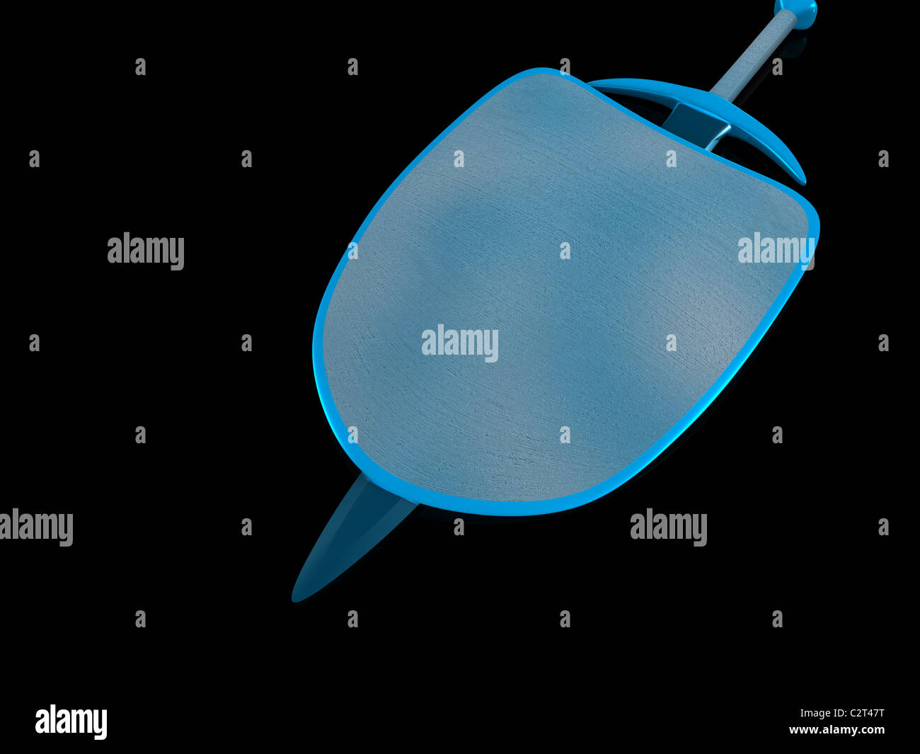 single shield and sword. 3d Stock Photo - Alamy