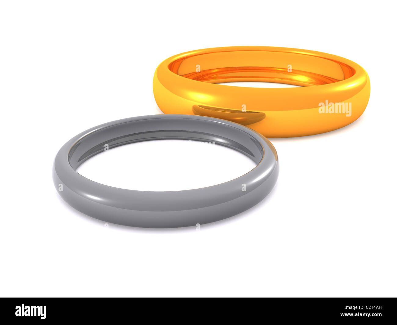 two rings. 3D wedding Stock Photo - Alamy