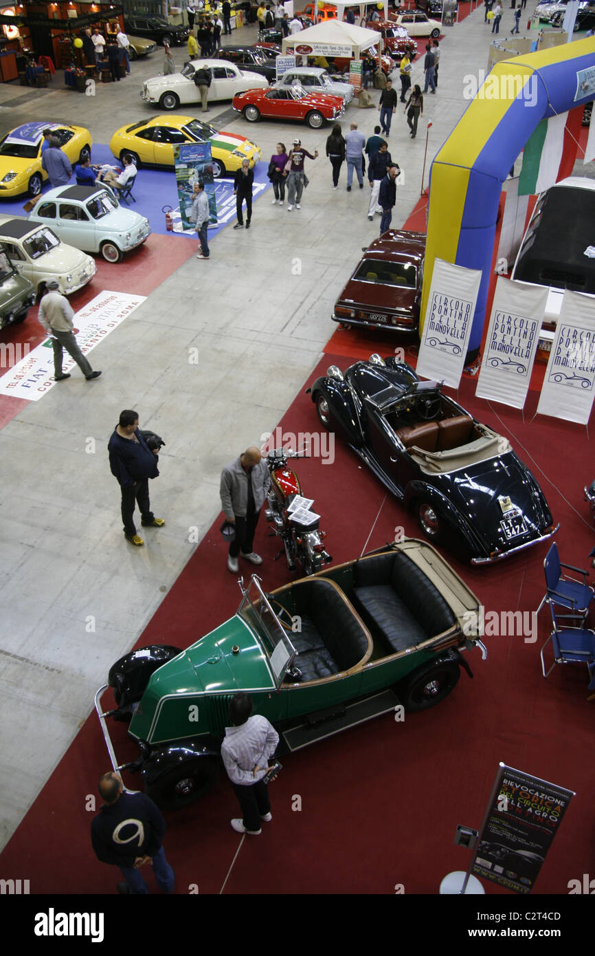 people at vintage classic car cars motor show event in rome italy Stock ...