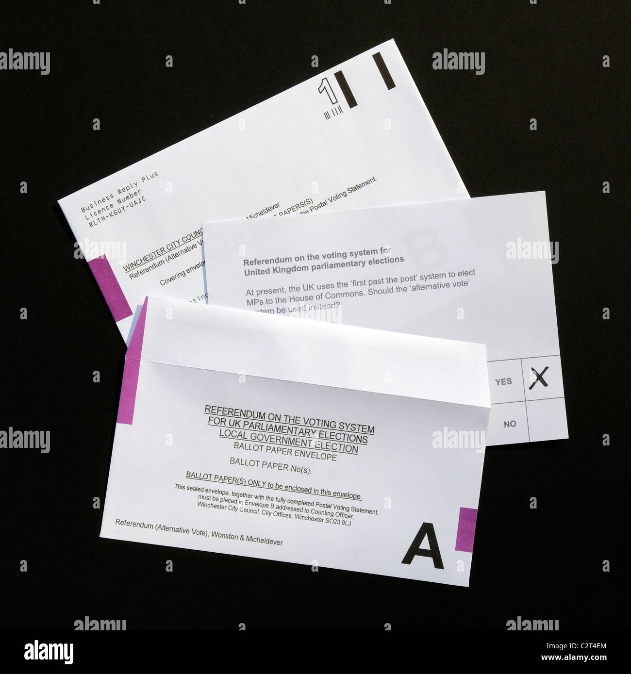 Referendum postal voting papers election ballot paperwork Stock Photo ...