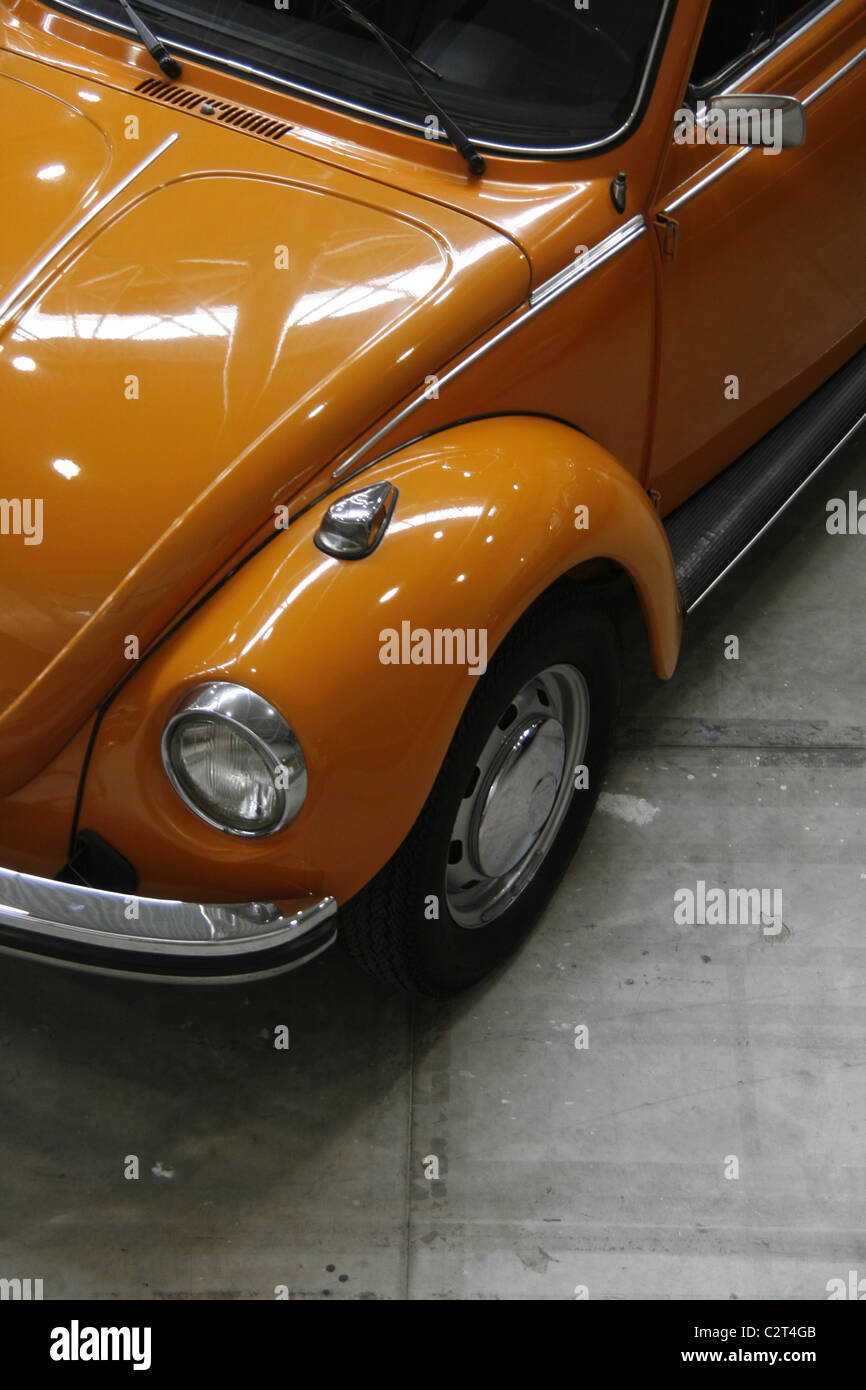 vintage orange vw volkswagen beetle car at motor show Stock Photo - Alamy