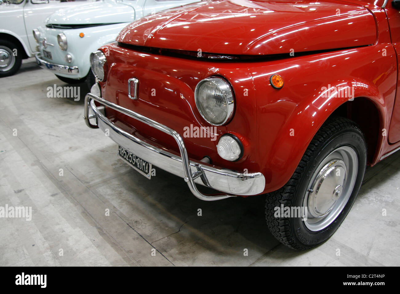 vintage red fiat 500 car at motor show Stock Photo - Alamy