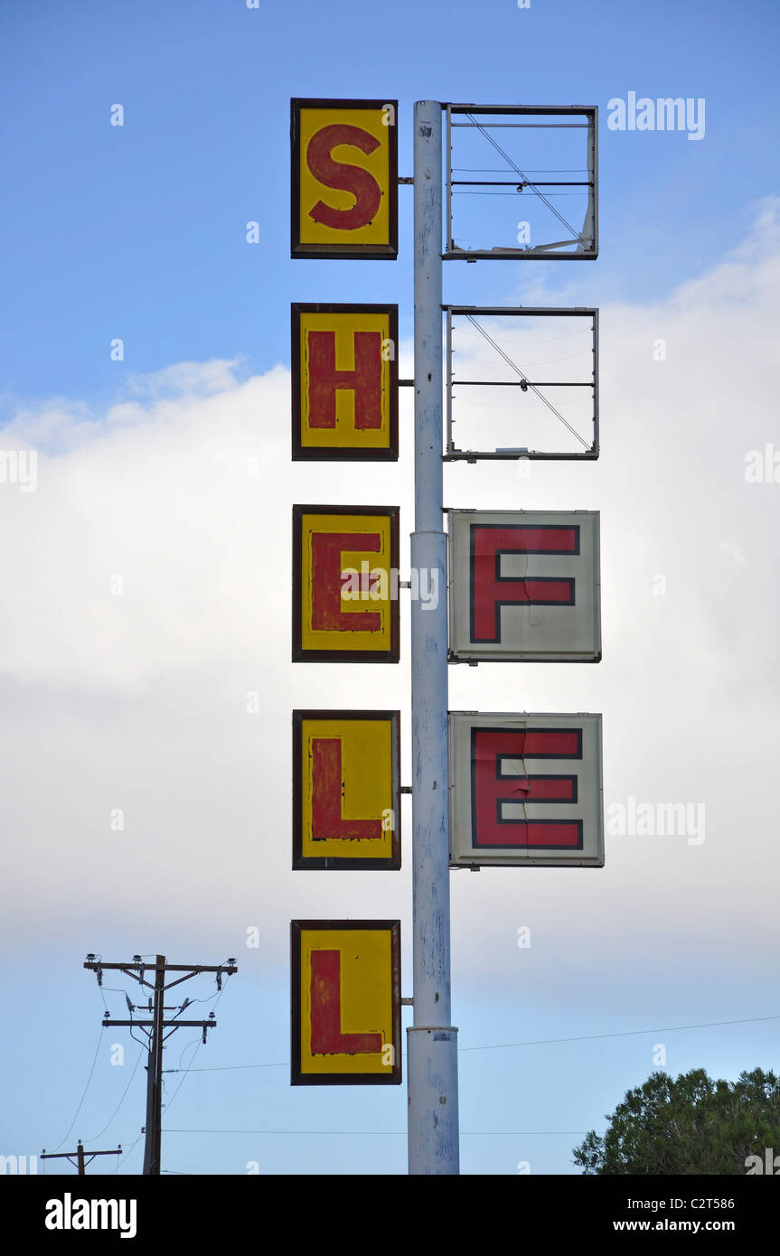 Abandoned Shell gas station at historic Route 66 in New Mexico, USA ...