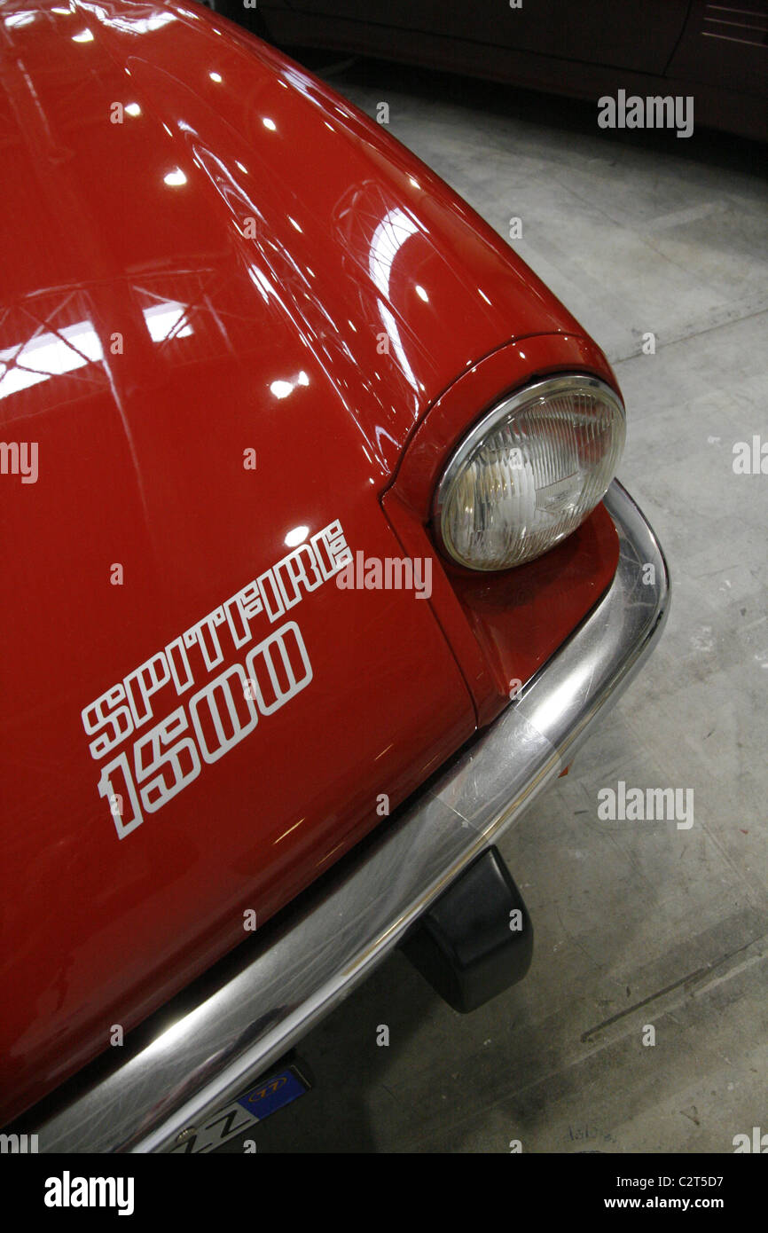 old vintage triumph red spitfire 1500 car at motor show Stock Photo - Alamy