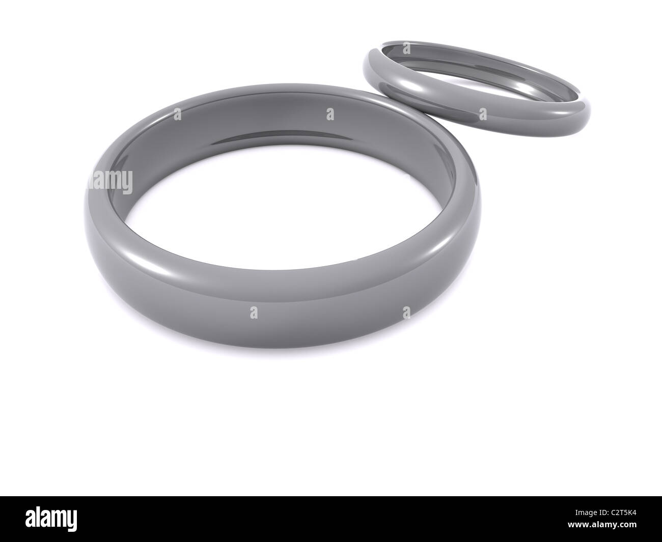 two rings. 3D wedding Stock Photo - Alamy