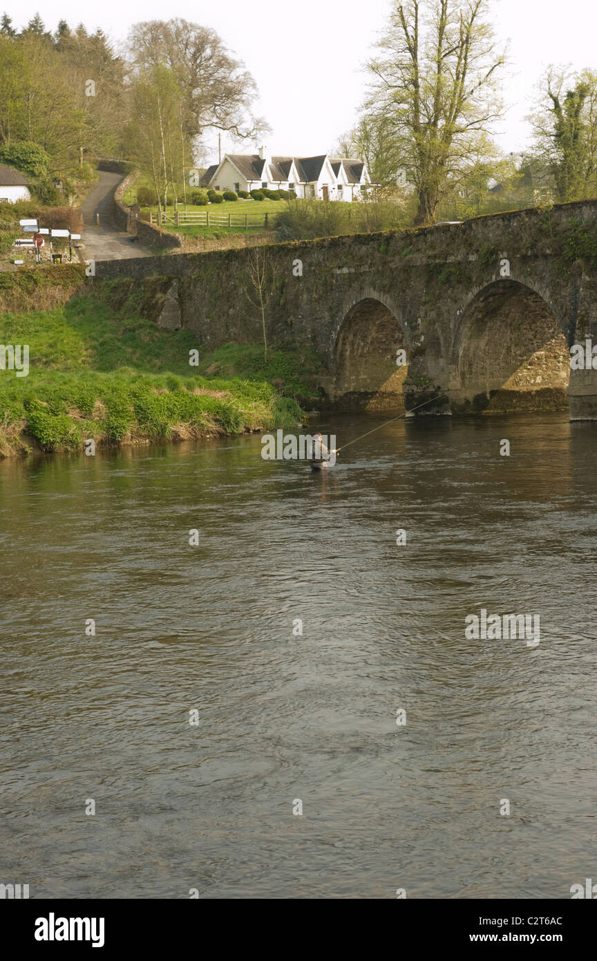 Fishing on River Nore . Ireland Stock Photo - Alamy