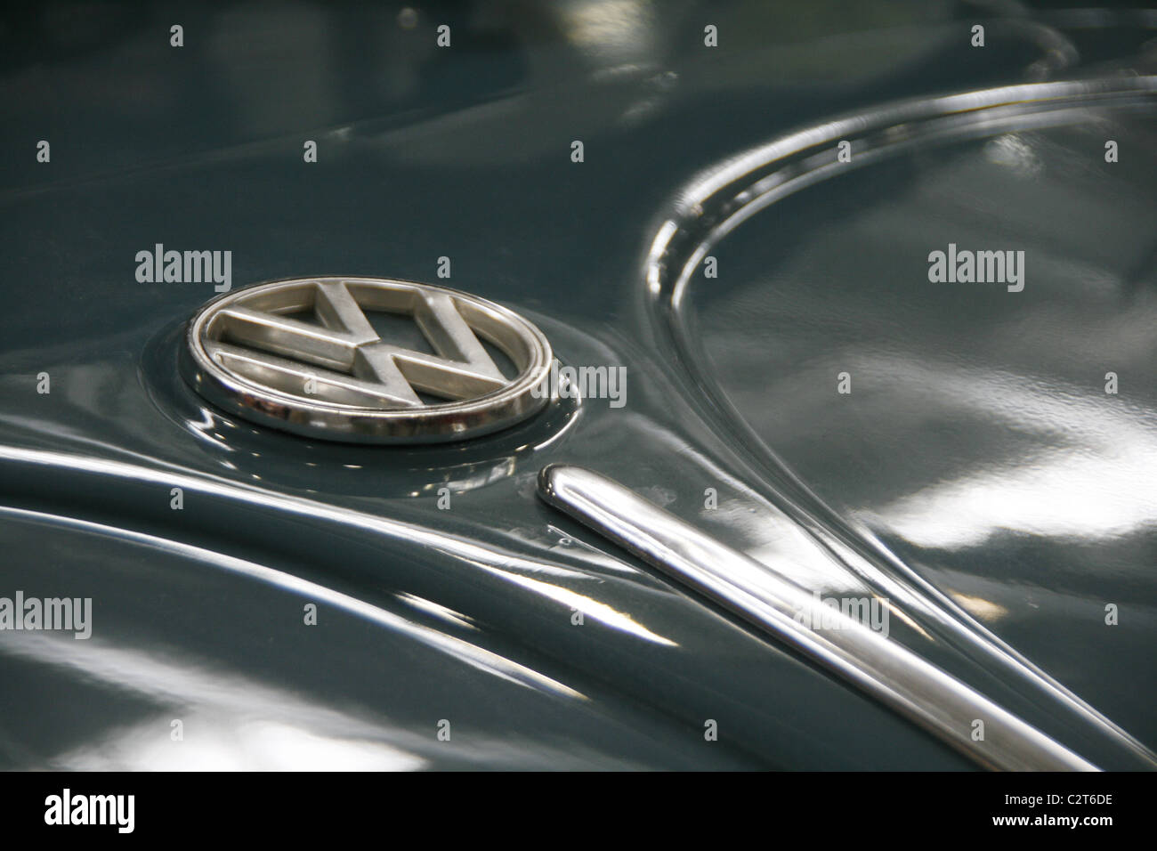 old vintage volkswagen vw beetle metal badge symbol car at motor show ...