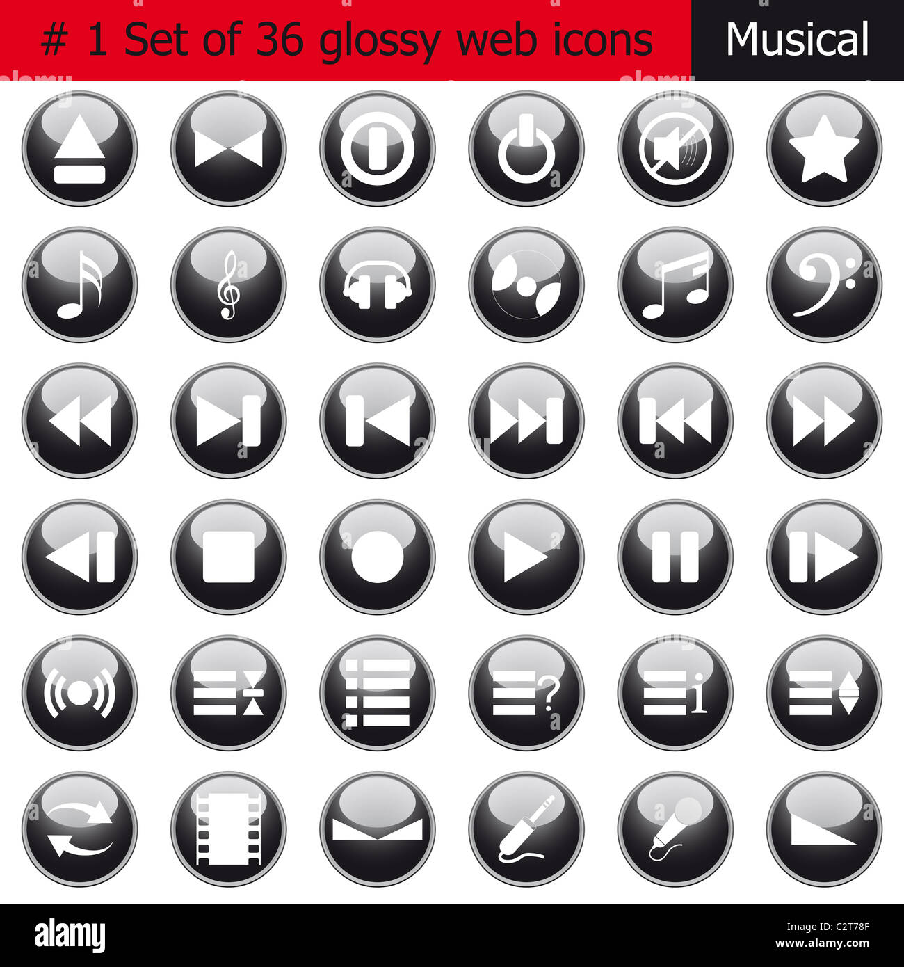 icon set #1 music Stock Photo - Alamy