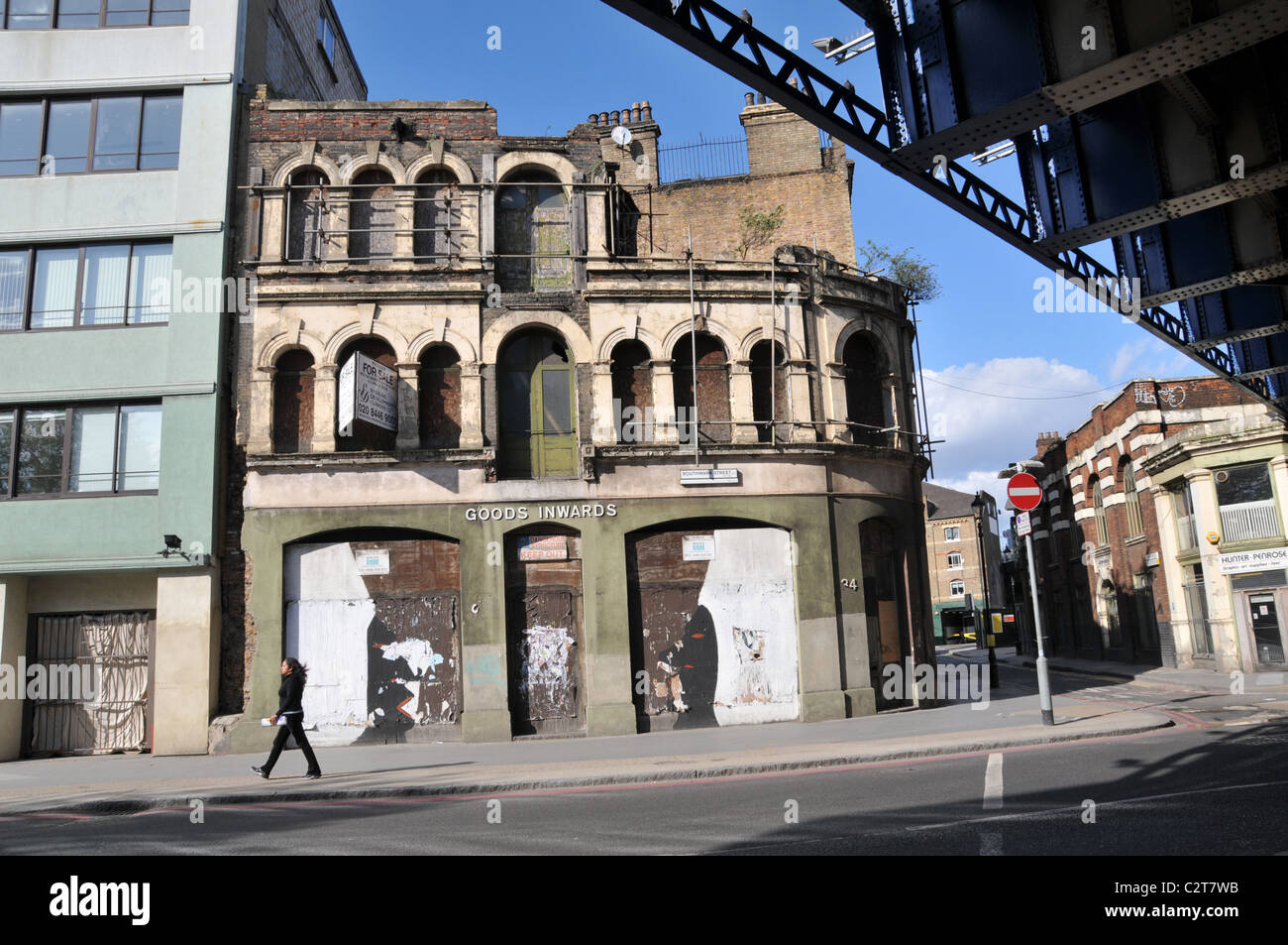 Dilapidated London Bridge broken building recession architecture Stock ...