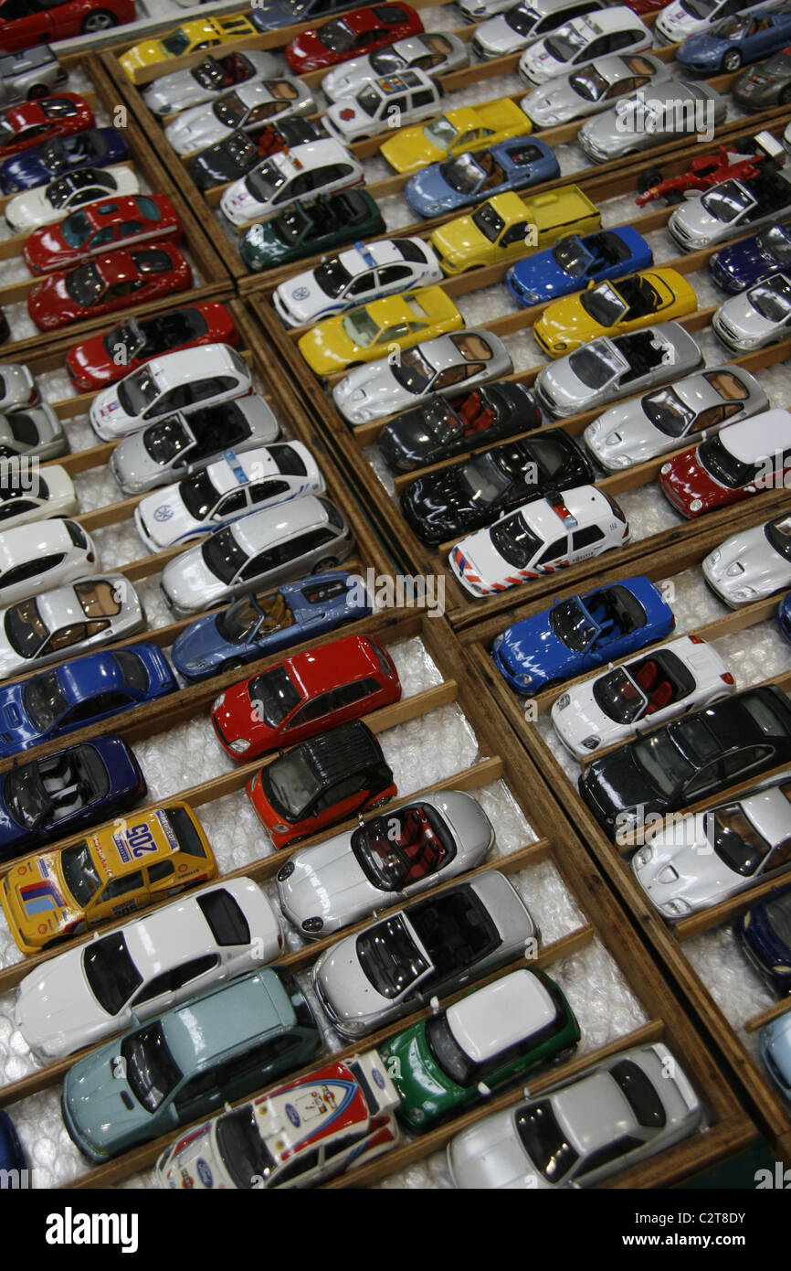 lots of model dinky type toy cars on display at motor show Stock Photo ...