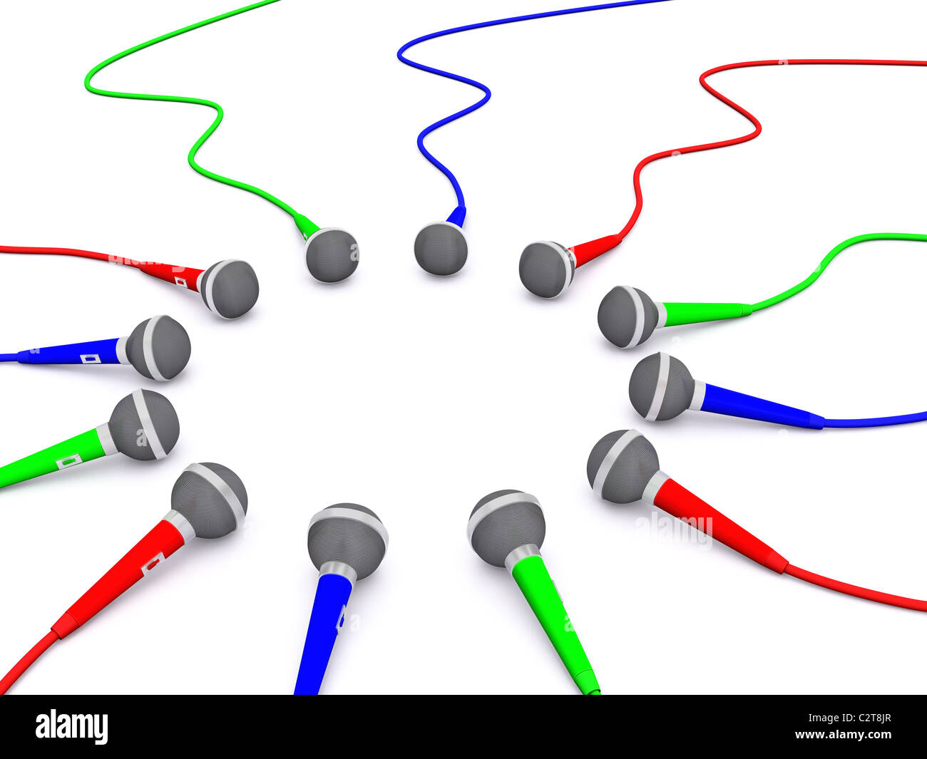 around microphone group. 3D Stock Photo - Alamy