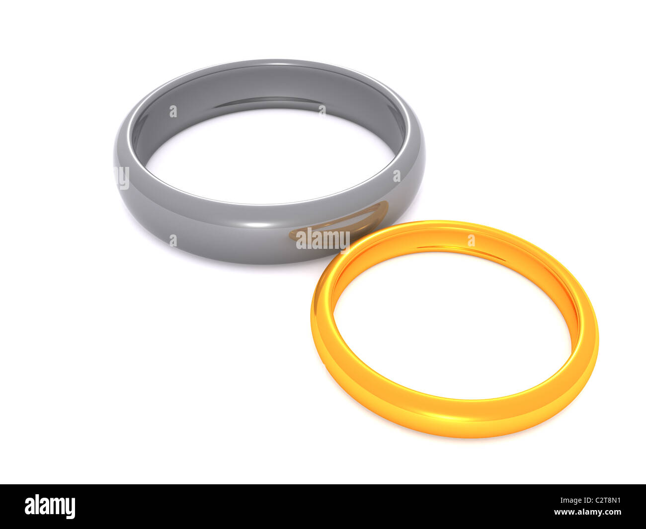 two rings. 3D wedding Stock Photo - Alamy