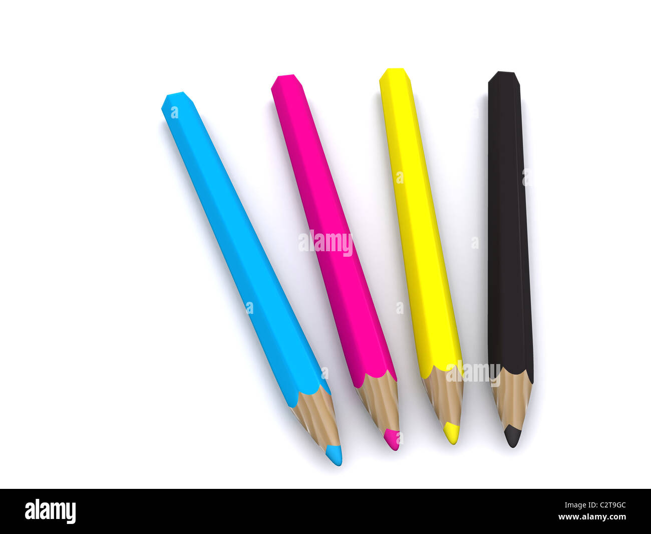 CMYK colored pencils. 3D Stock Photo - Alamy