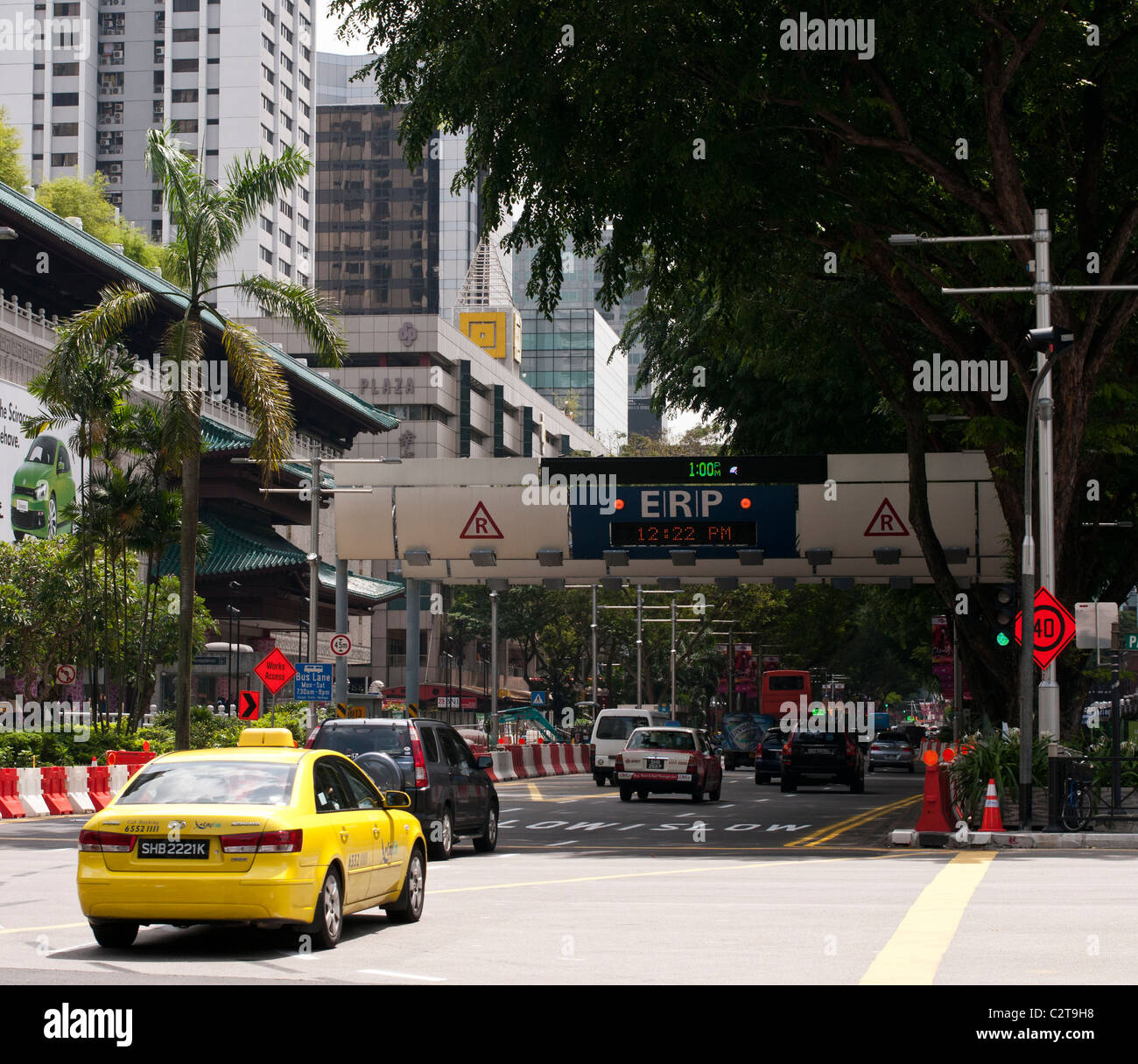 Electronic Road Pricing (ERP) traffic control gantry on Orchard Rd ...
