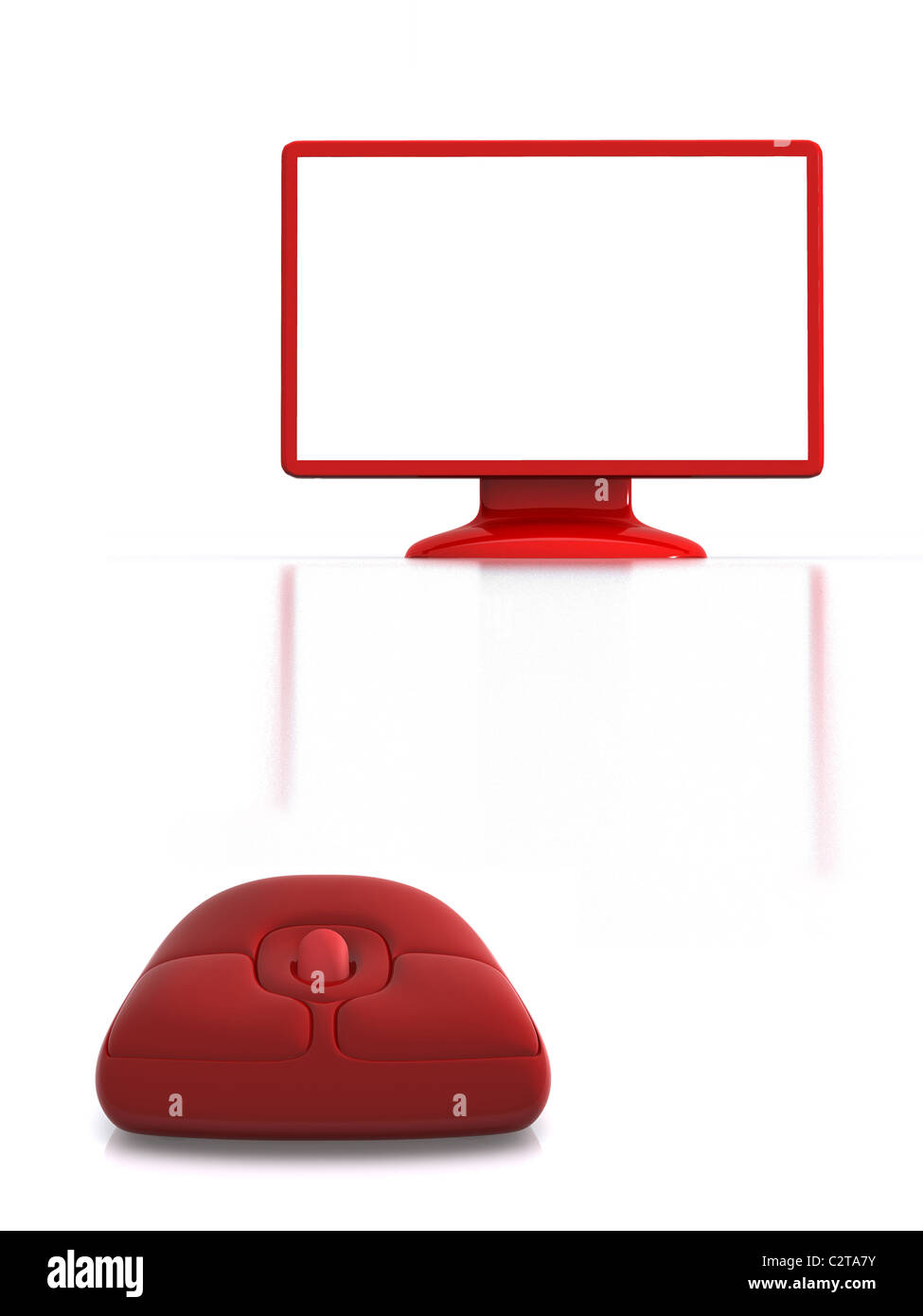 LCD monitor with mouse. 3D Stock Photo - Alamy