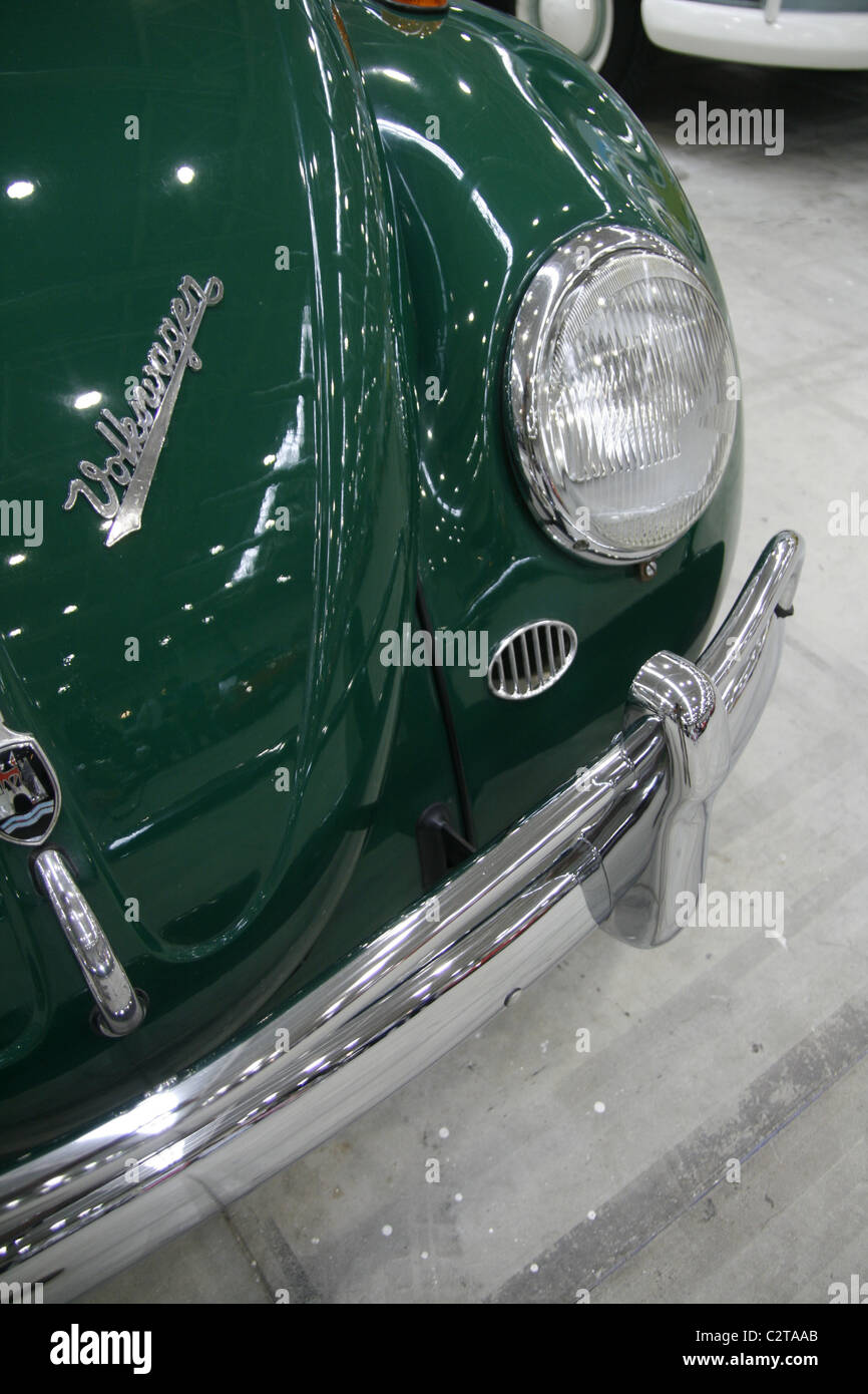 old vintage green volkswagen beetle car at motor show Stock Photo - Alamy