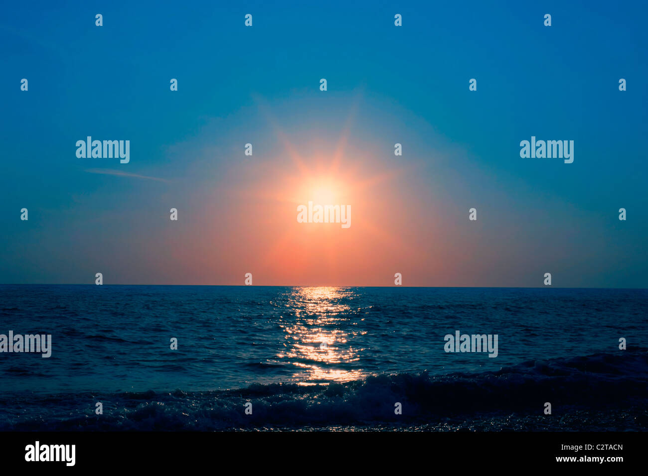 Beautiful Sunset at Sea Stock Photo - Alamy