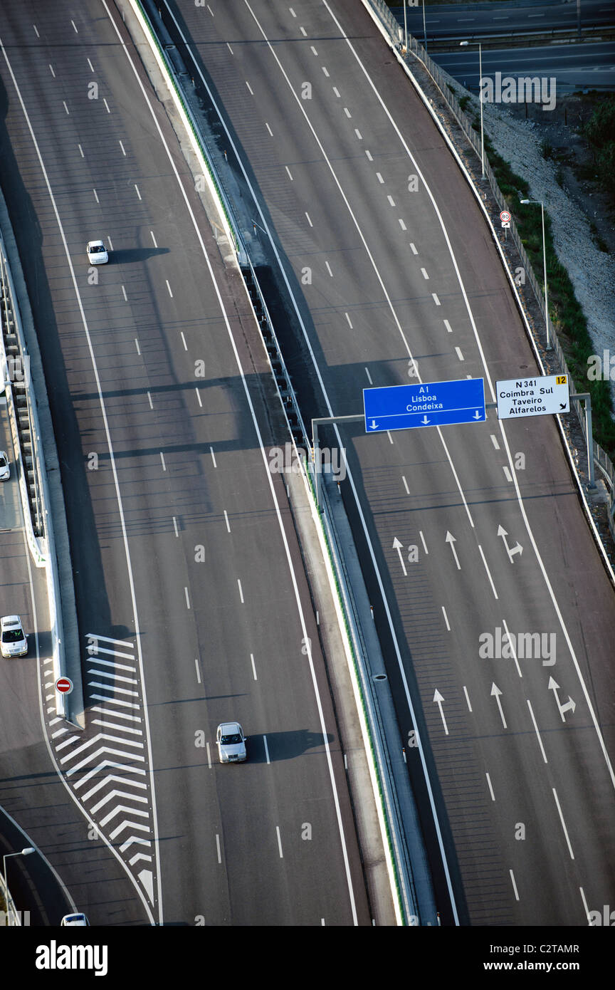 Aerial view of motorway hi-res stock photography and images - Alamy