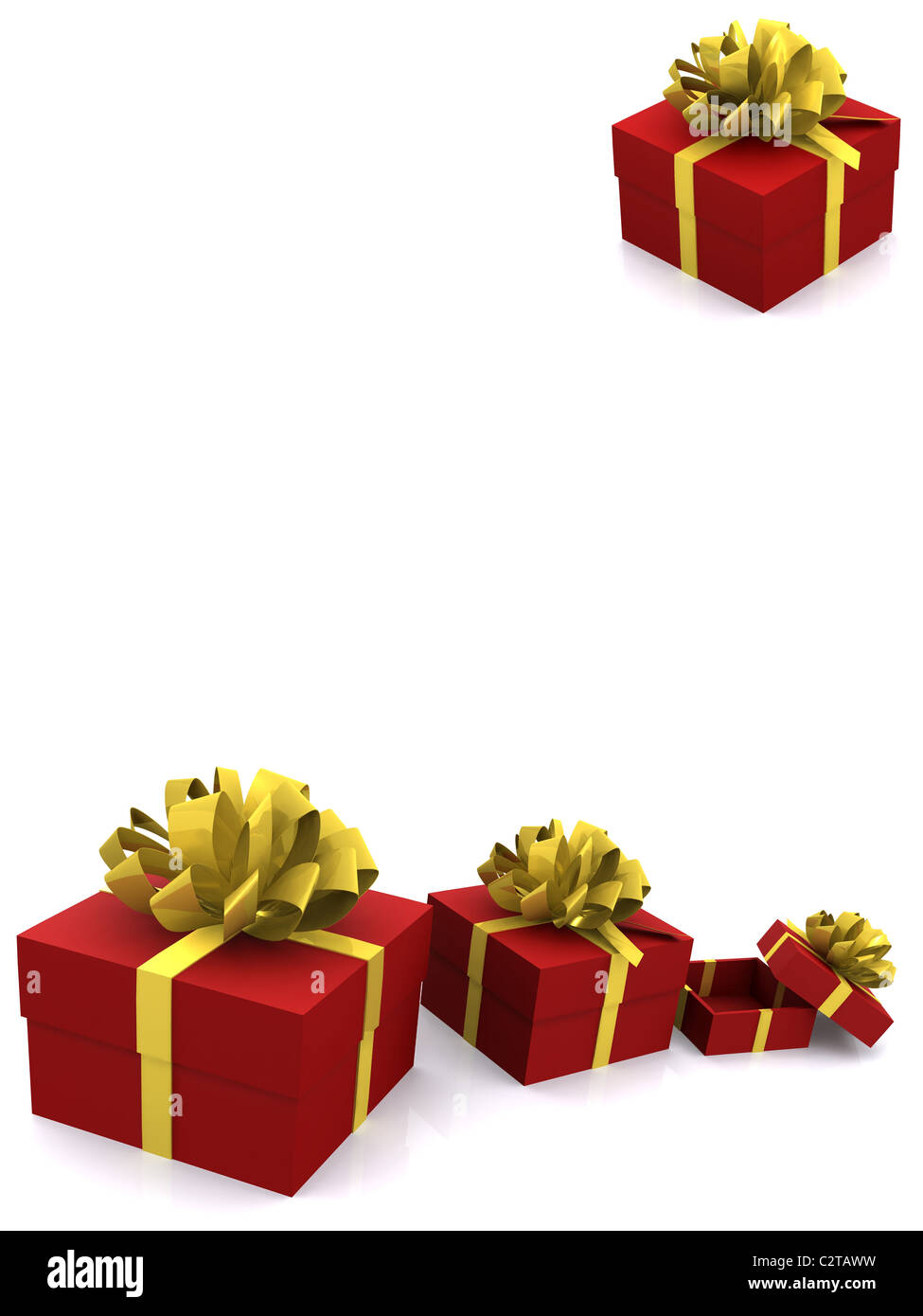 group gift boxes on white. 3d Stock Photo - Alamy