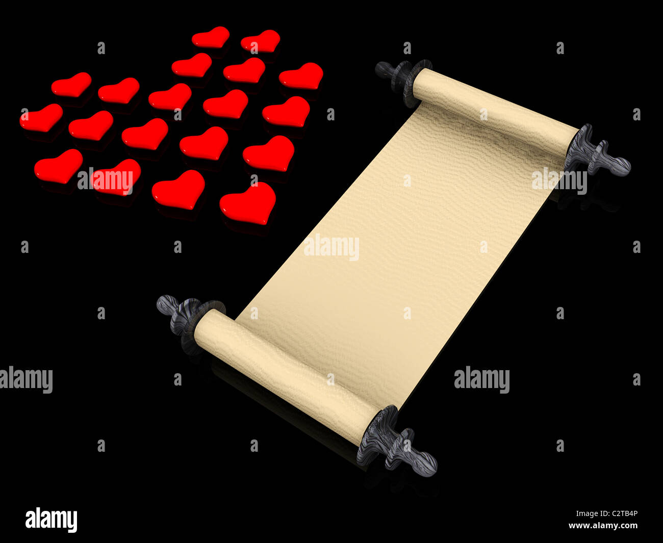 celebration old rolled letter. 3d Stock Photo - Alamy