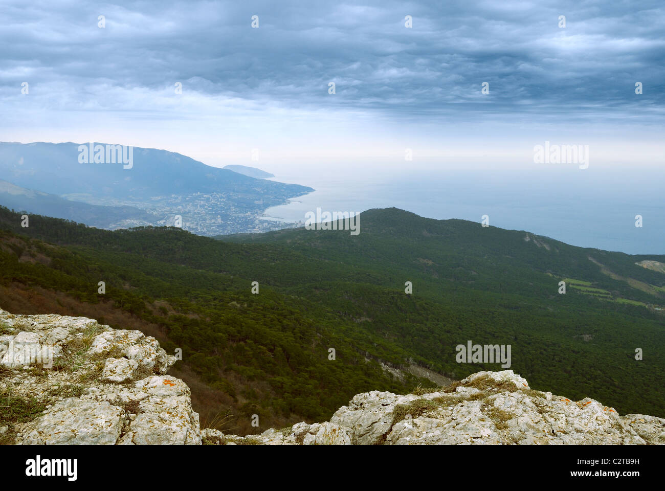 rocky nature overcast. spring landscape Stock Photo - Alamy