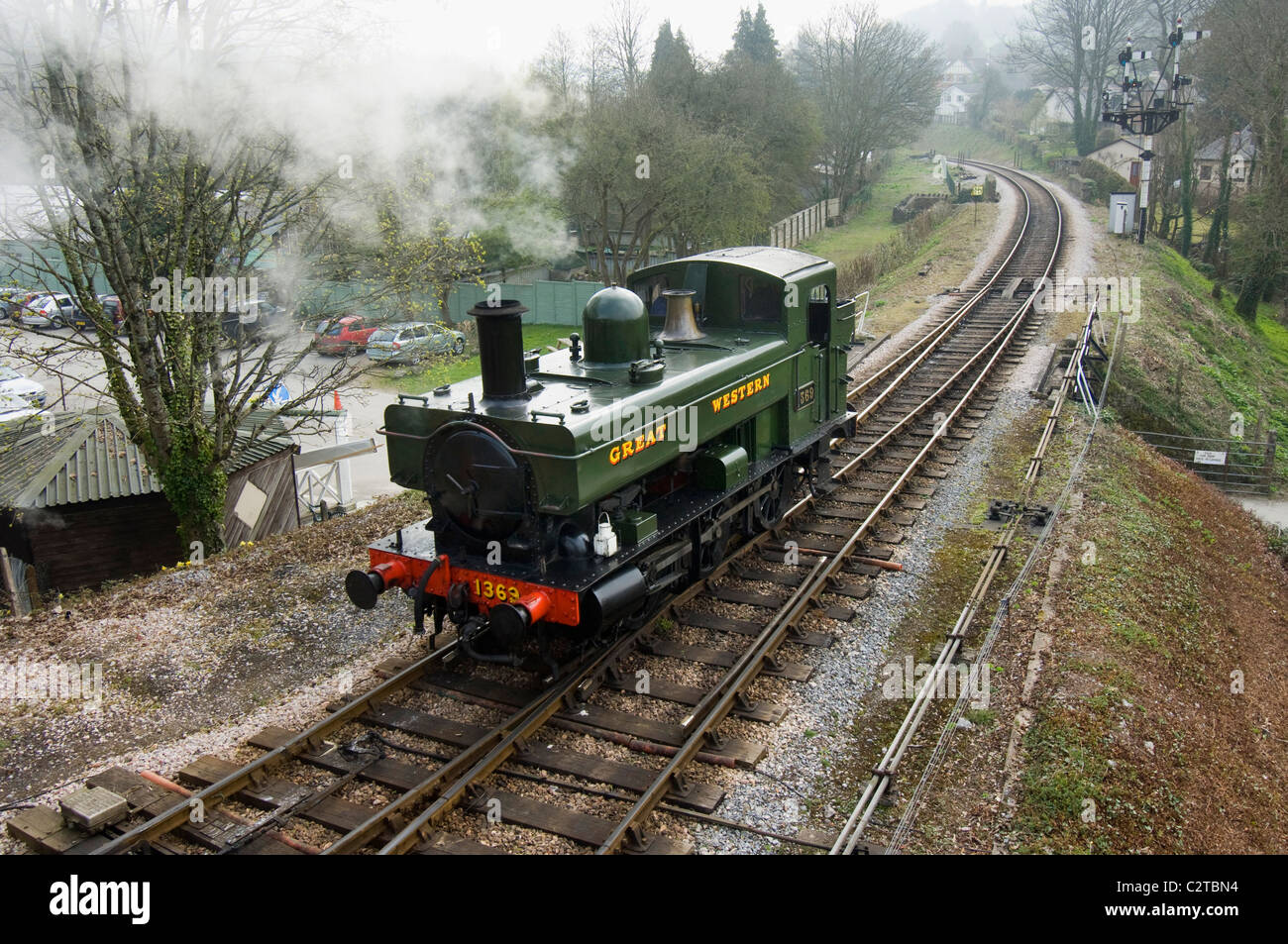 A Great Western Pannier Tank Steam Locomotive on the South Devon ...