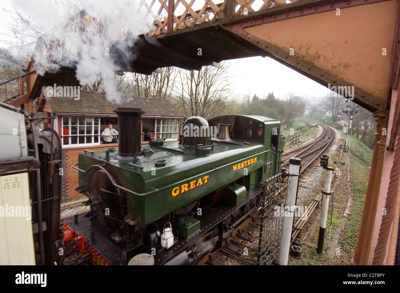 A Great Western Pannier Tank Steam Locomotive on the South Devon ...